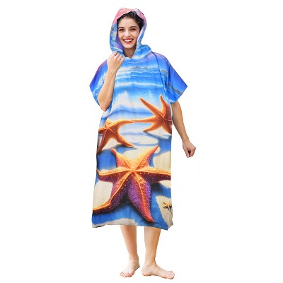 Catalonia Women's Men's Hooded Beach Towel, Surf Cape Changing Towel ...