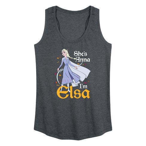 Women's Frozen 2 She's Anna, I'm Elsa Graphic Racerback Tank - Heather ...