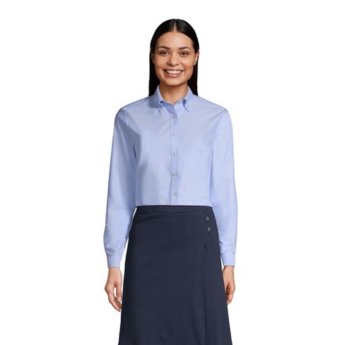 Lands' End School Uniform Women's Long Sleeve Oxford Dress Shirt - 4 ...
