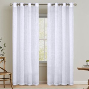 H.Versailtex Linen Curtains Nickel Grommet Energy Saving Light ...