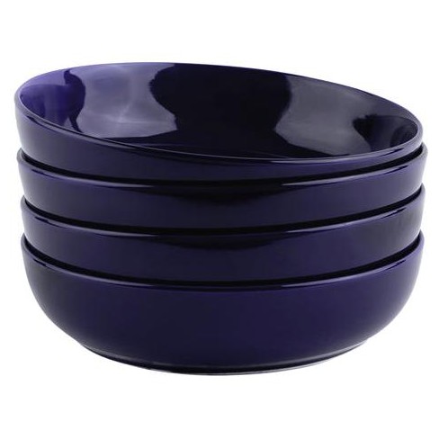 Kook Ceramic Pasta Bowls, Set Of 4, 40 Oz, Cobalt Blue : Target