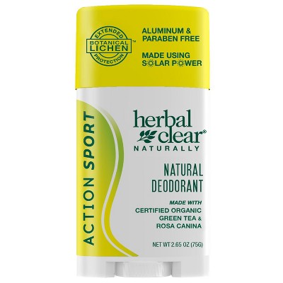 Herbal Clear Naturally Action Sport Deodorant 2.65 Oz Stick : Target
