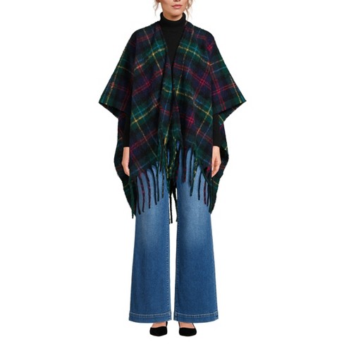 Lands' End Women's Brushed Boucle Ruana - One Size Fits Most ...