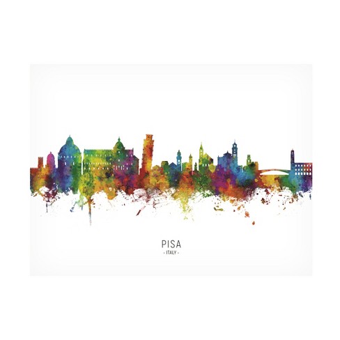 35" X 47" Michael Tompsett 'pisa Italy Skyline Named' Canvas Art : Target