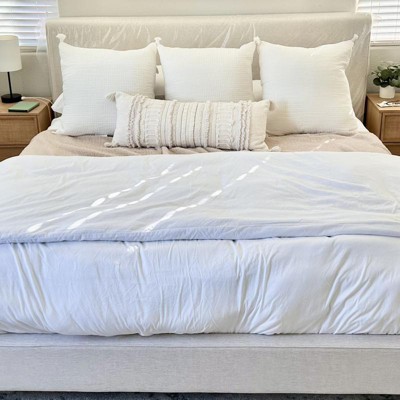 Oversized Oblong Woven Knotted Fringe Decorative Throw Pillow Natural ...