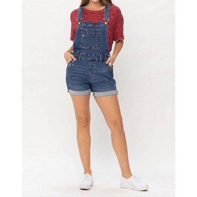 Women's Double Cuff Short Overalls - Judy Blue Xs : Target