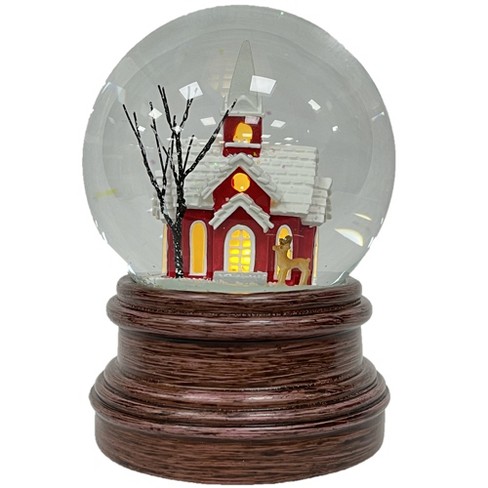Ashfield & Harkness Sanctuary Church Decorative Snow Globe W/ Wind Up ...