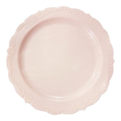 Smarty Had A Party 10" Pink Vintage Round Disposable Plastic Dinner ...