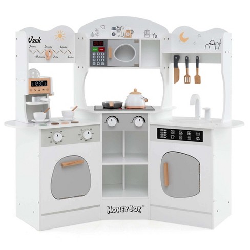 Honeyjoy Corner Kitchen Playset With Coffee Machine Oven Microwave ...