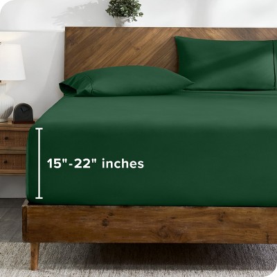 Queen Forest Green Ultra-soft Double Brushed Fitted Sheet By Bare Home : Target