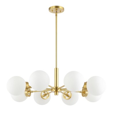 Prosie 8 Light 32 Inch Iron Extendable Chandelier - Gold/white ...