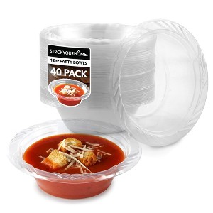 Stock Your Home 12-oz Elegant Clear Disposable Plastic Bowls (40 Pack ...