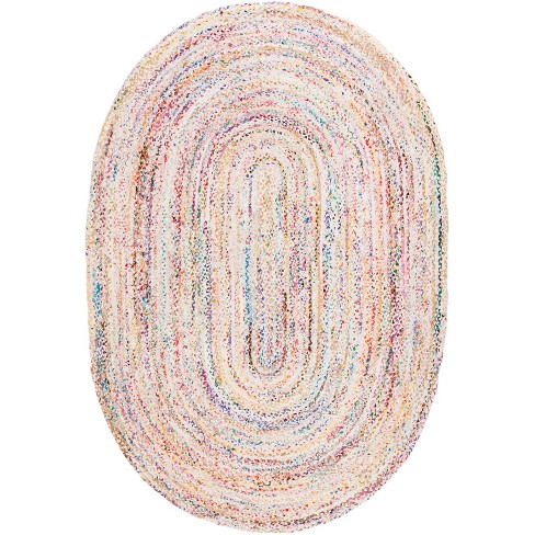 Braided Brd210 Hand Woven Area Rug - Ivory/multi - 7'x9'oval - Safavieh ...