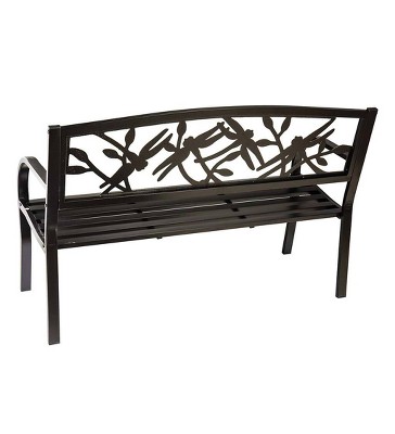 Evergreen Blooming Garden Metal Bench, Black : Target