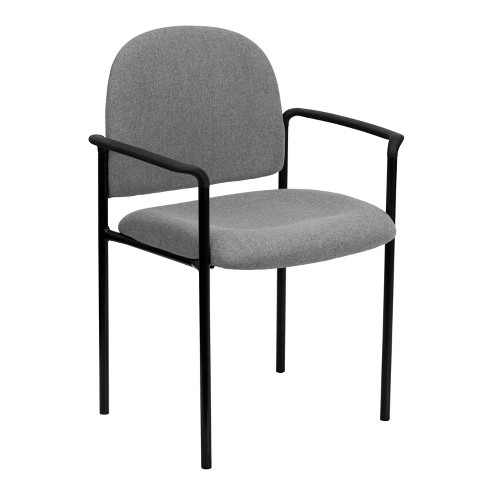 Flash Furniture Comfort Gray Fabric Stackable Steel Side Reception ...
