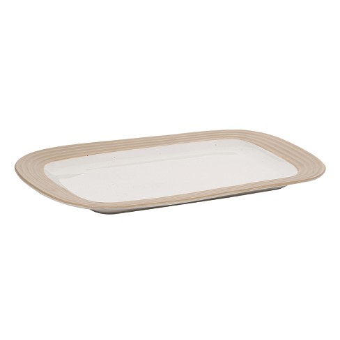 Transpac Ceramic 16.3 In. Off-white Rectangular Platter : Target