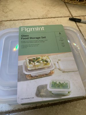 6pc (set Of 3) Glass Food Storage Container Set Clear - Figmint™ : Target