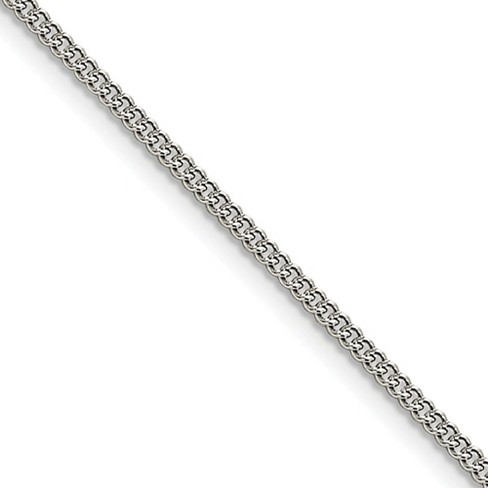 Black Bow Jewelry 2.25mm Stainless Steel Round Curb Chain Necklace, 18 ...
