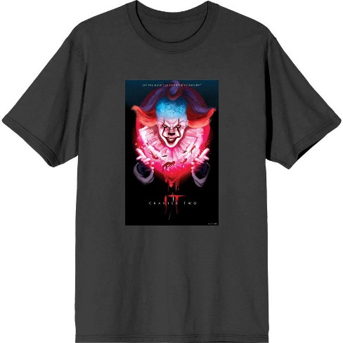 It Chapter 2 Pennywise Glow Fan Poster Men's Charcoal Crew Neck Short ...
