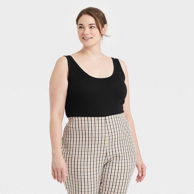 Women's Double-scoop Bodysuit - A New Day™ Black 3x : Target