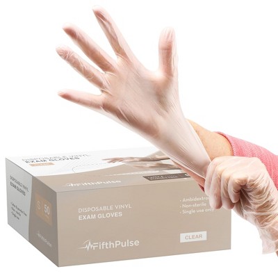 Fifthpulse Disposable Vinyl Exam Gloves, Pink, Box Of 50 - Powder-free ...
