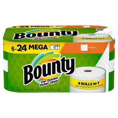 Bounty Full Sheet Paper Towels - 6 Mega Rolls : Target