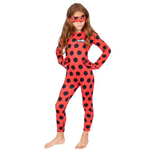 Miraculous Ladybug Big Girls Cosplay Jumpsuit Gloves And Mask 3 Piece ...