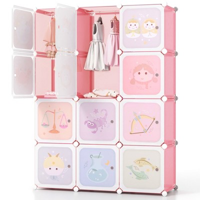 Costway Kids Costume Storage Closet Children Pretend Dresser With ...