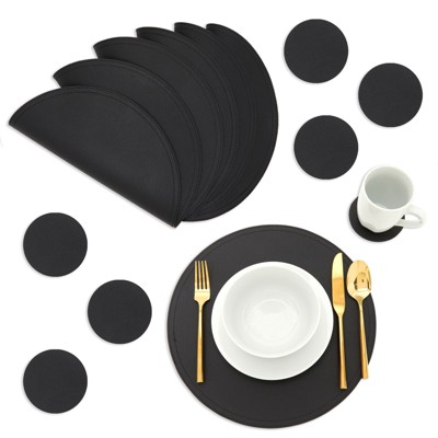 Juvale Set Of 4 Wedge Placemats For Round Dining Tables With Matching ...