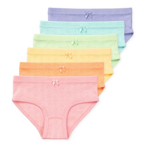 Lucky & Me Erica Girls Organic Cotton Bikini Underwear (6-pack) Macaron ...
