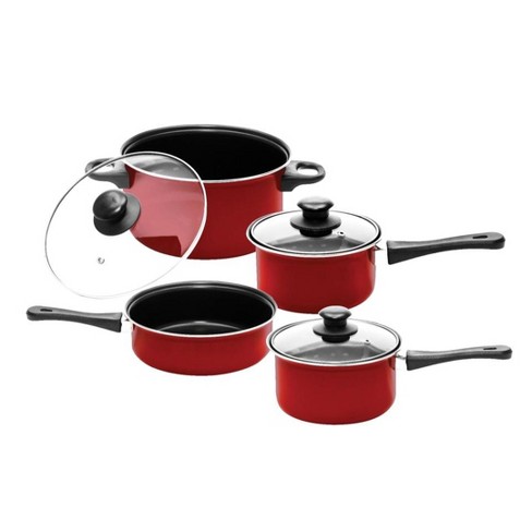 Lexi Home 7-piece Carbon Steel Nonstick Cookware Set - Red : Target