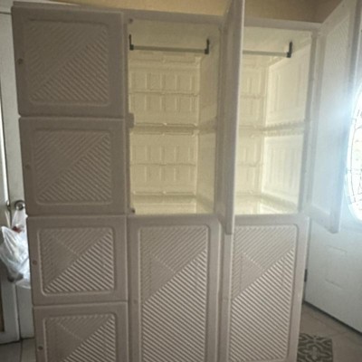 Costway Portable Closet Clothes Foldable Armoire Wardrobe Closet W/10 ...