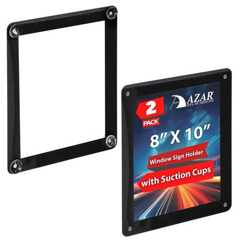 Azar Displays Black Window Sign Holder Frame With Suction Cups 8” X 10 ...