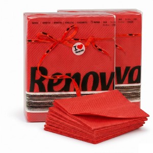Renova Red Paper Napkins, 1-Ply Disposable Lunch Napkins for Parties ...