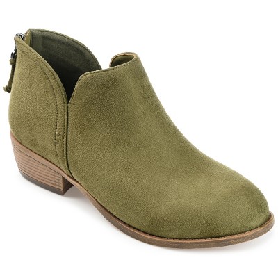 Journee Collection Womens Livvy Back Heel Zip Stacked Heel Booties ...