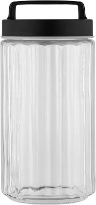 Classic Touch Large Vivid 90 Oz Glass Canister Jar With Lid - 14k Gold ...