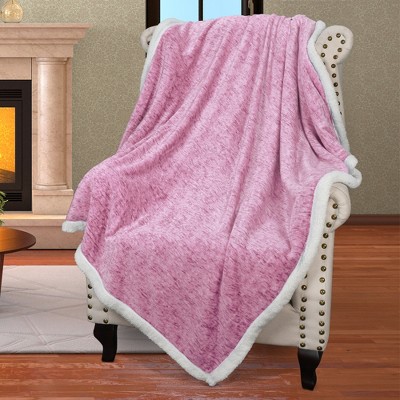 Catalonia Pink Fluffy Throw Blanket, Super Soft Mink Fleece Couch ...