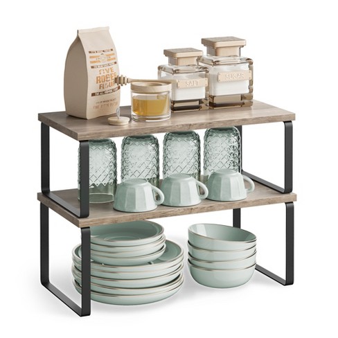 Songmics Cabinet Organizer Shelf, Set Of 2 Kitchen Counter Shelves ...