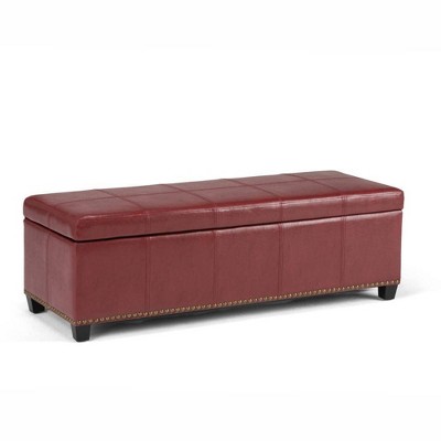 48 Stanford Storage Ottoman Radicchio Red Bonded Leather Wyndenhall Target
