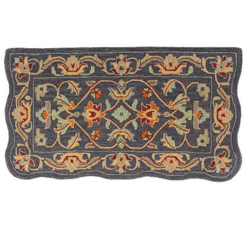 Plow & Hearth Hand-tufted Fire Resistant Scalloped Wool Mclean Hearth ...