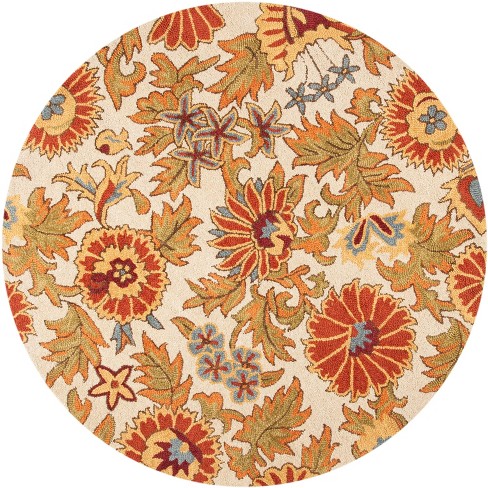 Blossom Blm912 Hand Hooked Area Rug - Ivory/multi - 6' Round - Safavieh ...