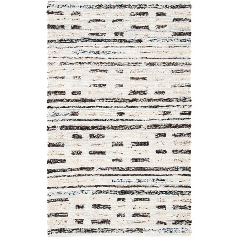 Manhattan Man350 Hand Woven Area Rug - Ivory/dark Brown - 4'x6 ...