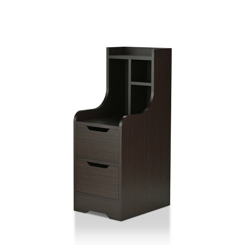 Clumsen Multi Storage Night Stand Walnut - Mibasics: Engineered Wood ...