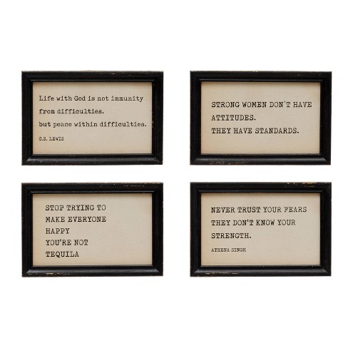 Storied Home: 4-piece Vintage-inspired Wall Art, Motivational Sayings ...