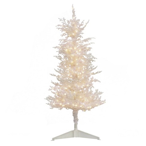 Hgtv 4' Pre-lit White Sea Coral Artificial Christmas Tree With Warm ...