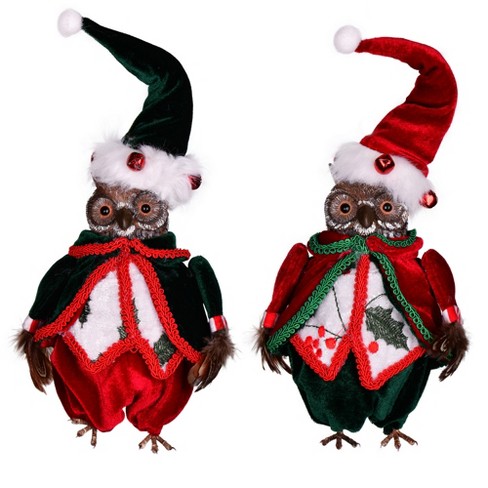 Vickerman 7.5" Holly Jolly Collection Owl Crhistmas Ornament Assortment ...
