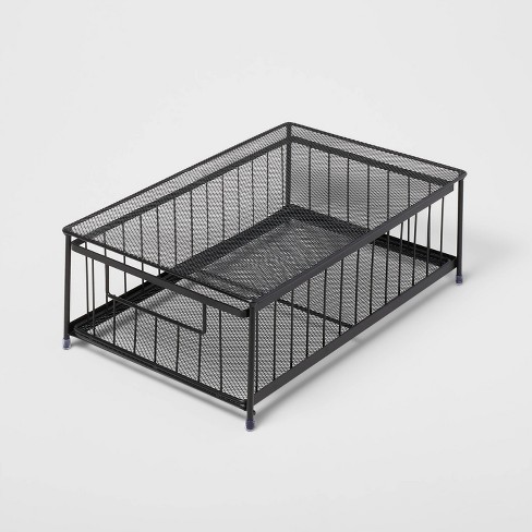 Small Stackable Slide Out Drawer Black - Brightroom™: Iron & Plastic ...