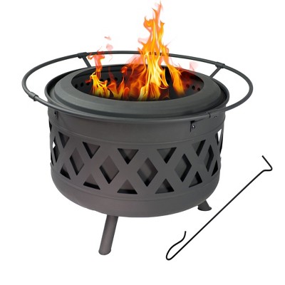 Sunnydaze Crossweave Outdoor Wood-burning Steel Smokeless Fire Pit For ...