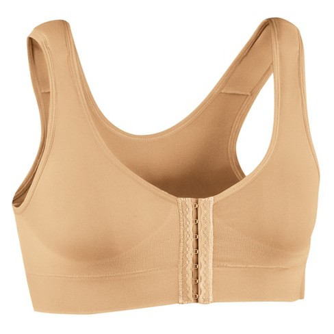 Collections Etc Women's Seamless Easy-to-close Front Hook Comfort Bra ...