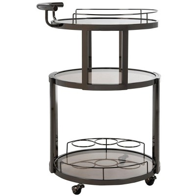 Rio 3 Tier Round Bar Cart - Bct8002b - Black Nickel/tea - Safavieh : Target